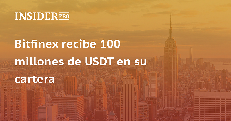 Bitfinex recibe 100 millones de USDT en su cartera | Noticias | ihodl.com