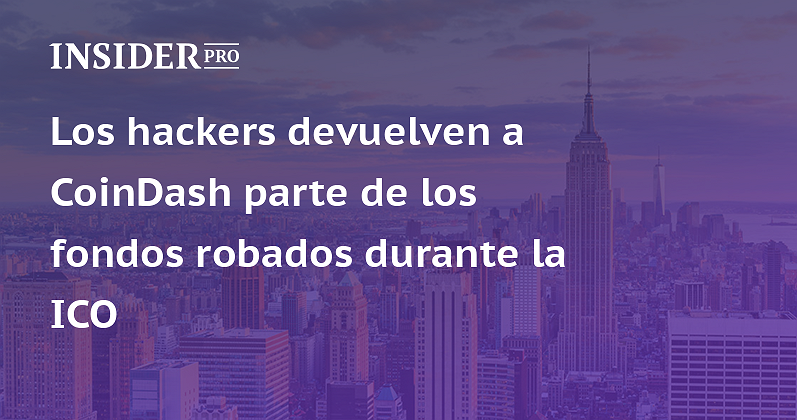 Los hackers devuelven a CoinDash parte de los fondos robados durante la ICO | Noticias | ihodl.com