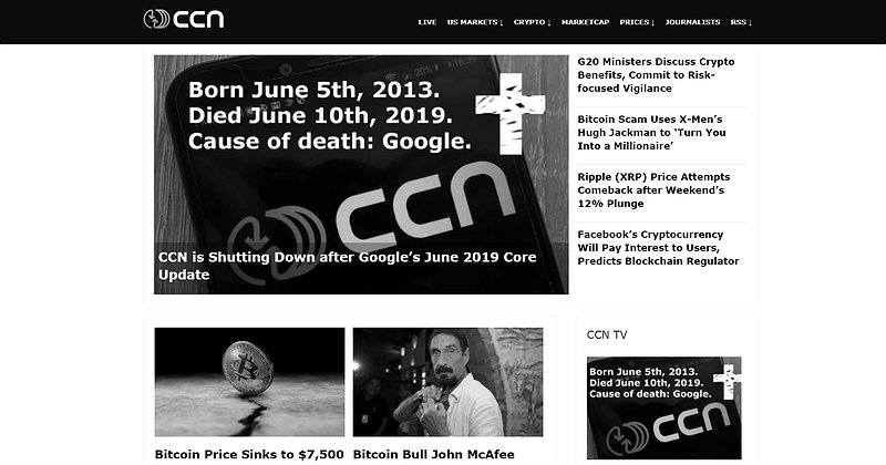 CCN is Closing Its Website after Google’s June 2019 Core Update | News ...